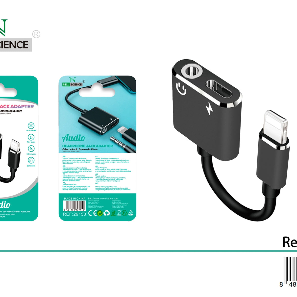 Lightning Headphone to Jack and Charging Adapter A6 – New Science