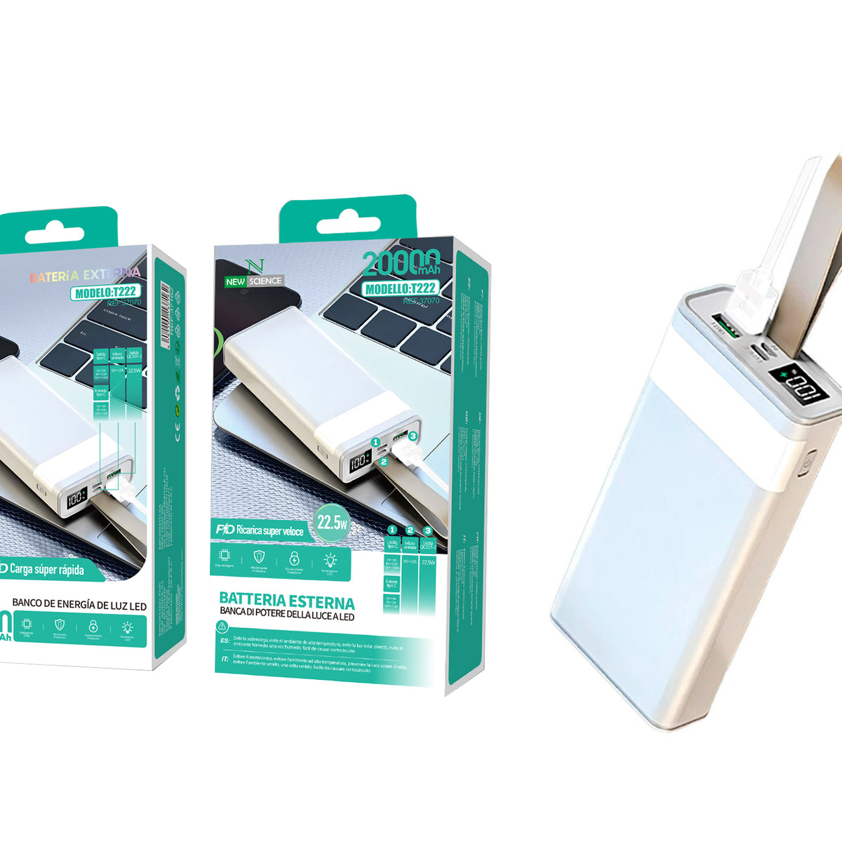 PowerBank 20.000 mAh 22.5W T222 – New Science