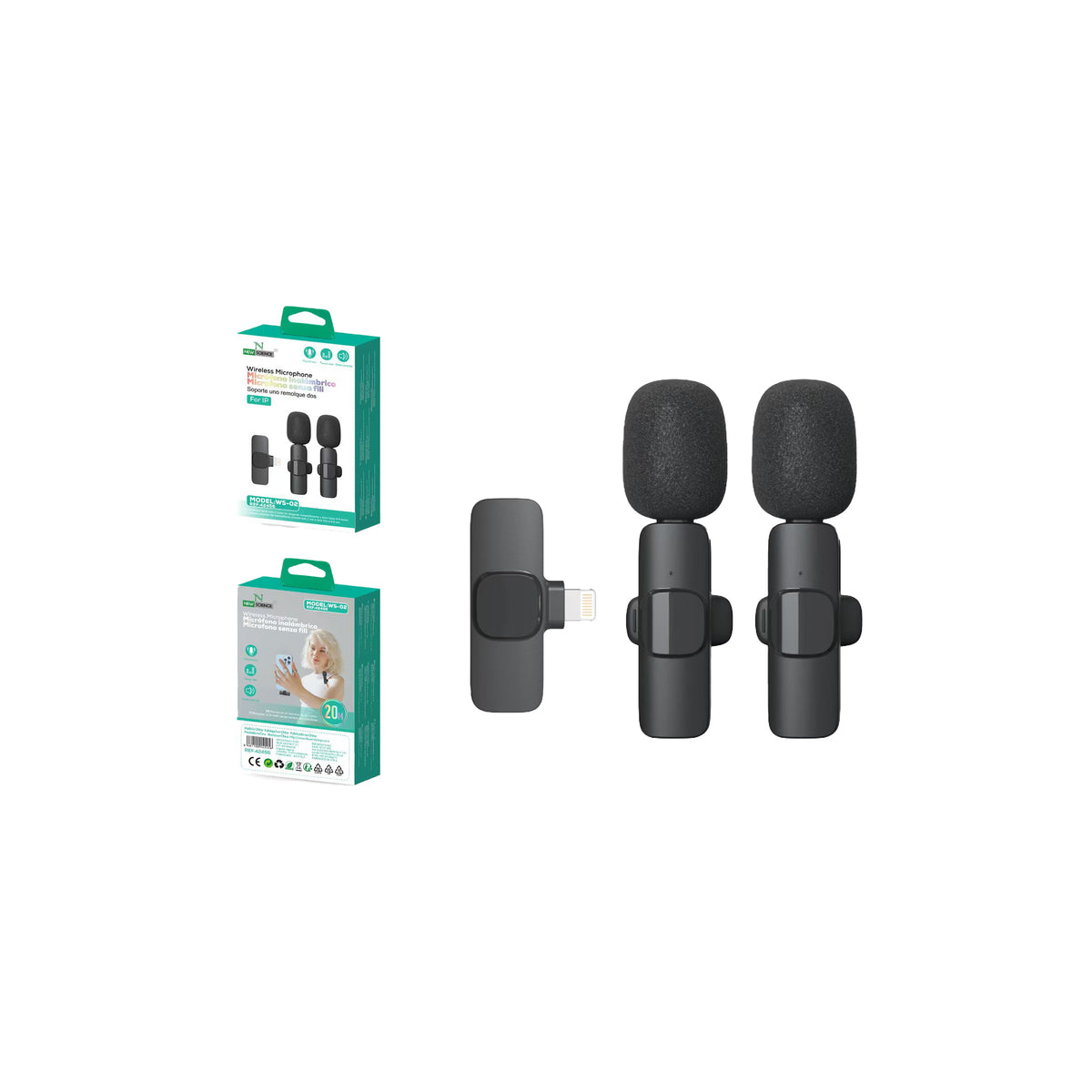 Wireless Microphone (2 Microphones) WS-02 – New Science
