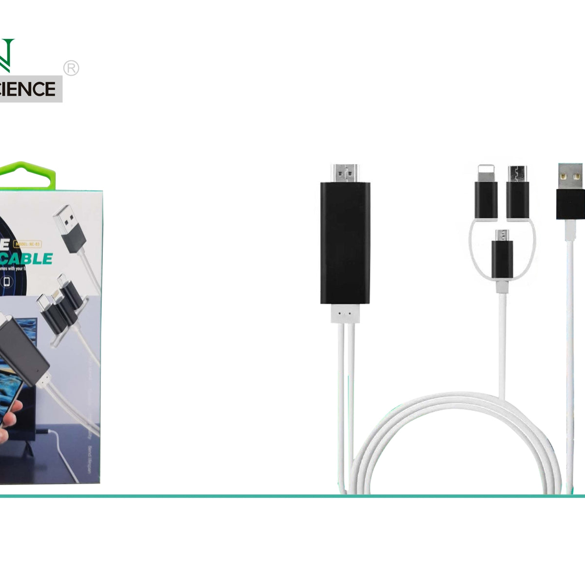 3in1 HDMI to iPhone/Type C/Micro Cable HC-03 – New Science