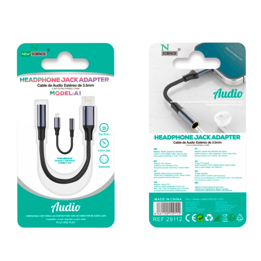 Adaptador Auricular Lightning A1 – New Science